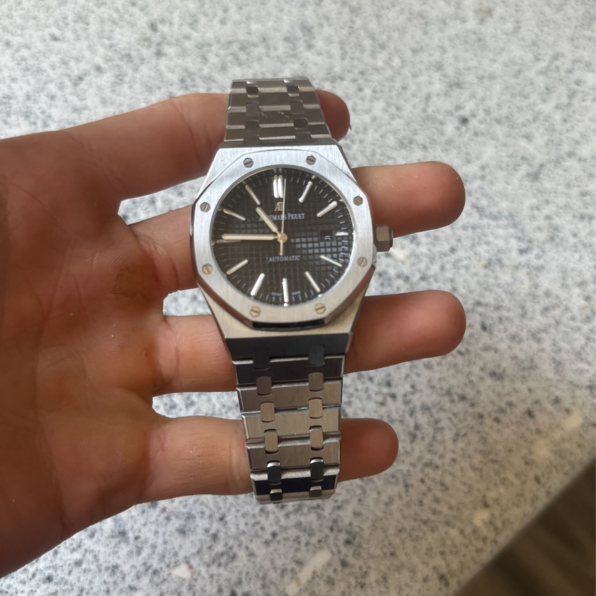 AP Automatic Watch Black Face Silver Band for Sale in Huntington Beach ...