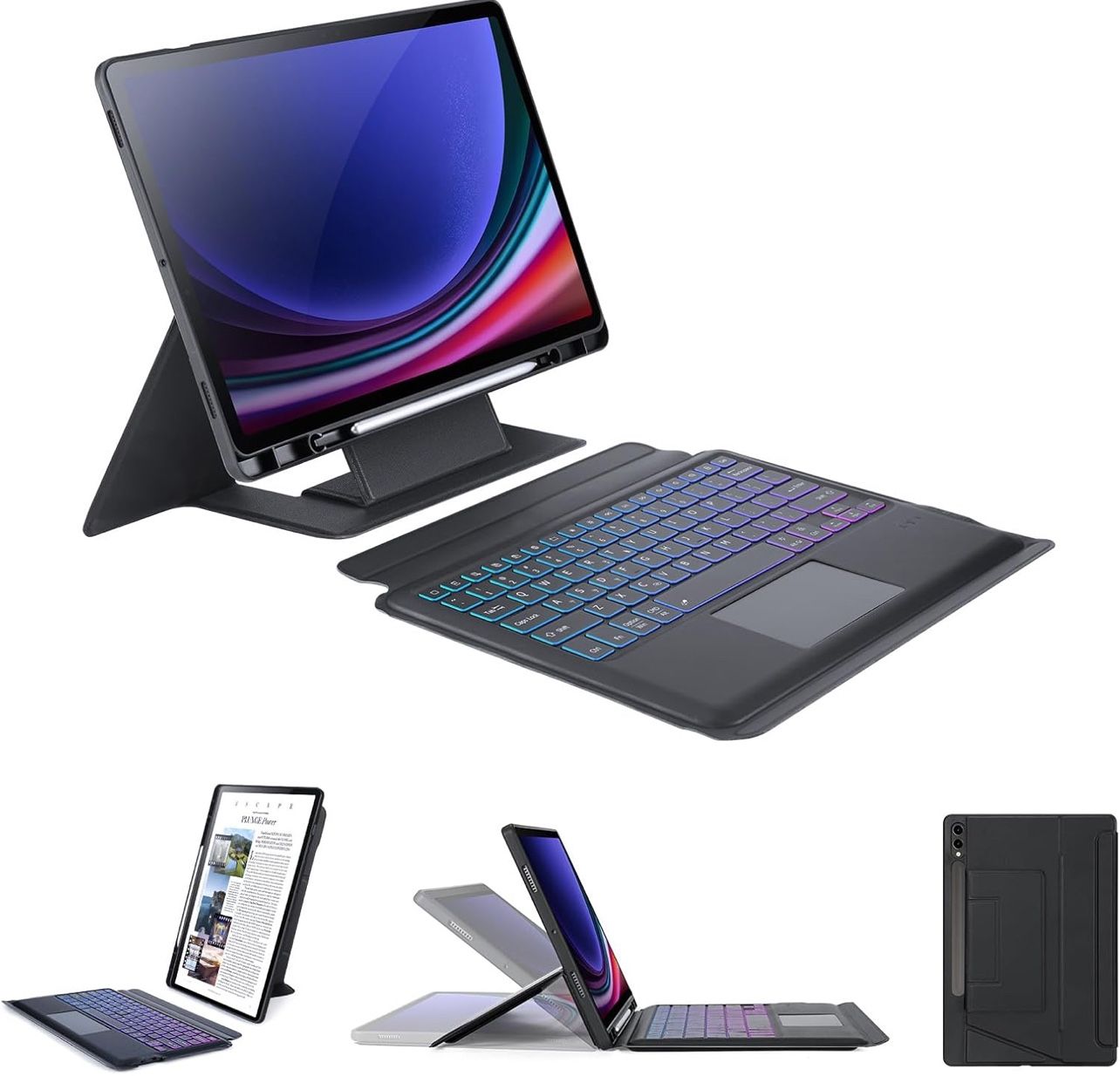 Galaxy Tab S9 Plus Case Keyboard, Magic Keyboard with Multi-Color ...