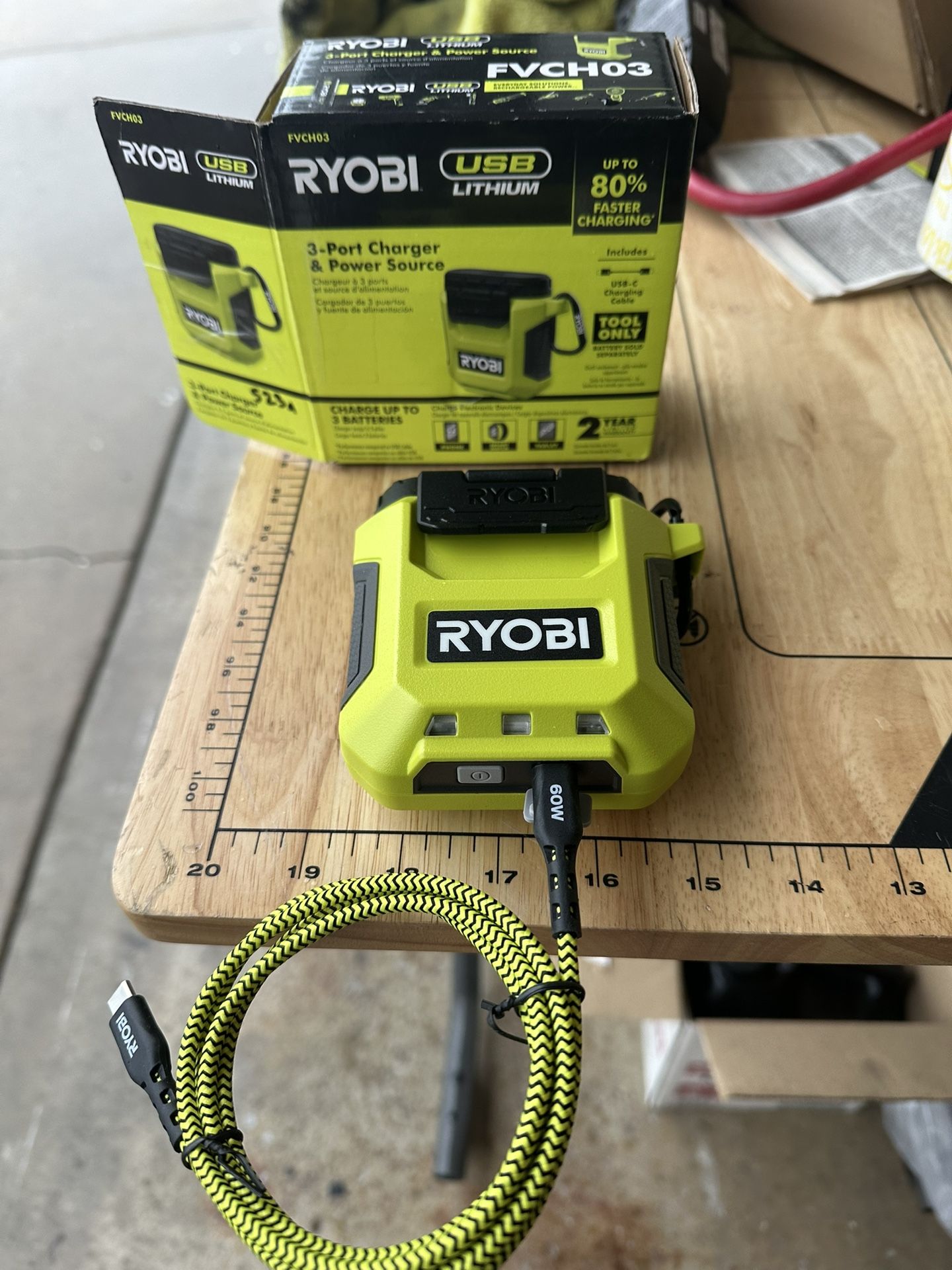 RYOBI USB Lithium 3-Port Charger and Power Source . for Sale in ...
