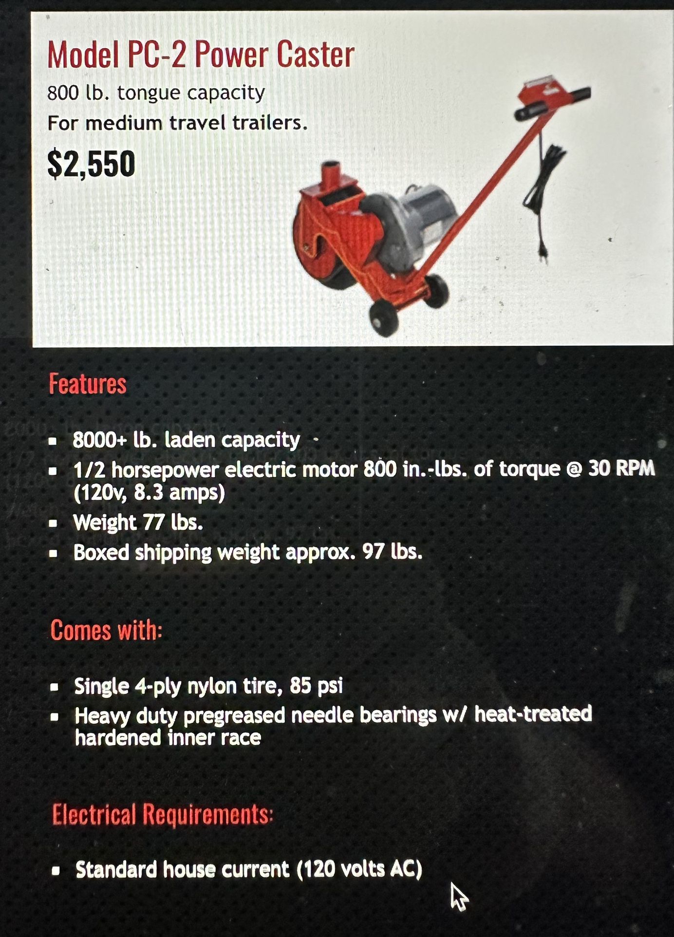 Model PC- Power Caster With PA-1B Adapter for Sale in Huntington Beach ...