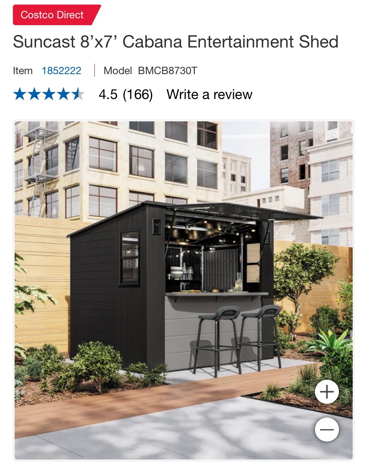 NEW Suncast 8x7 Cabana Bar Entertainment Shed Costco for Sale in Bonita ...