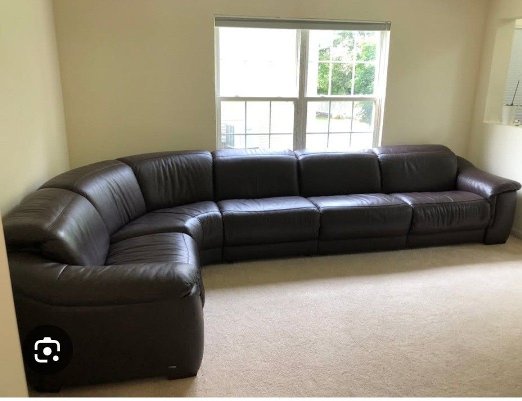 Natuzzi Modular Dark Brown leather Sectional for Sale in Orland Park ...