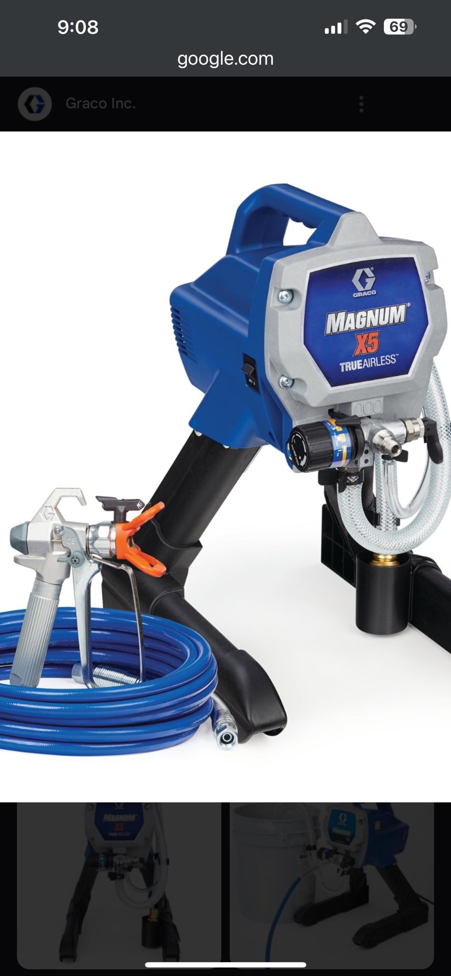 Graco Magnum 262800 X5 Stand Airless Paint Sprayer, Blue Used One Time ...