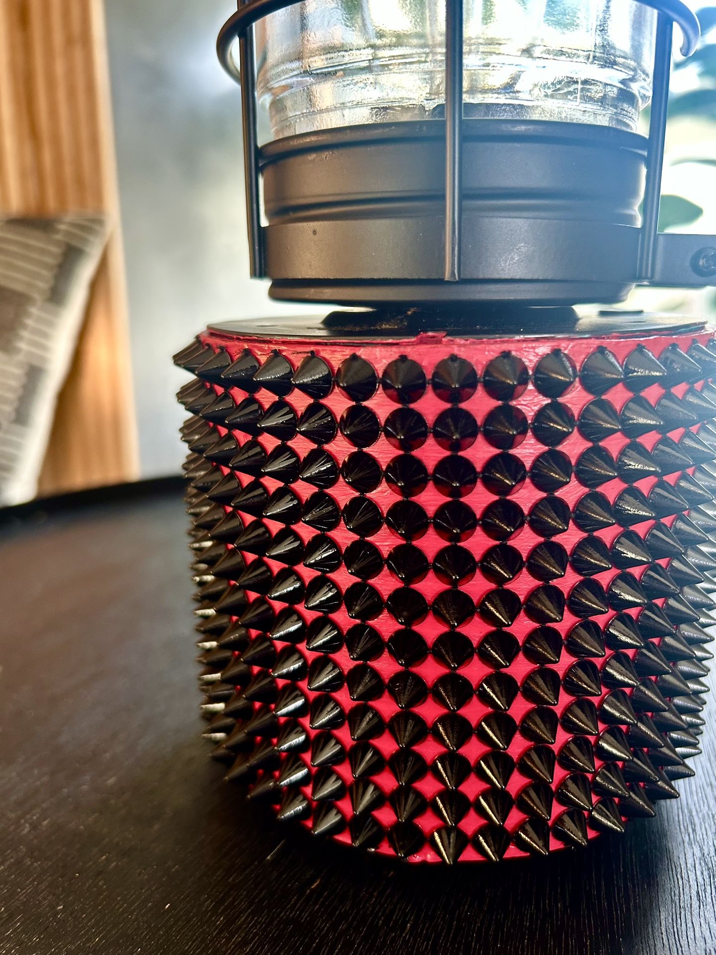 I ndustrial Punk Spiked Lamp – Custom Upcycled Statement Light for Sale ...