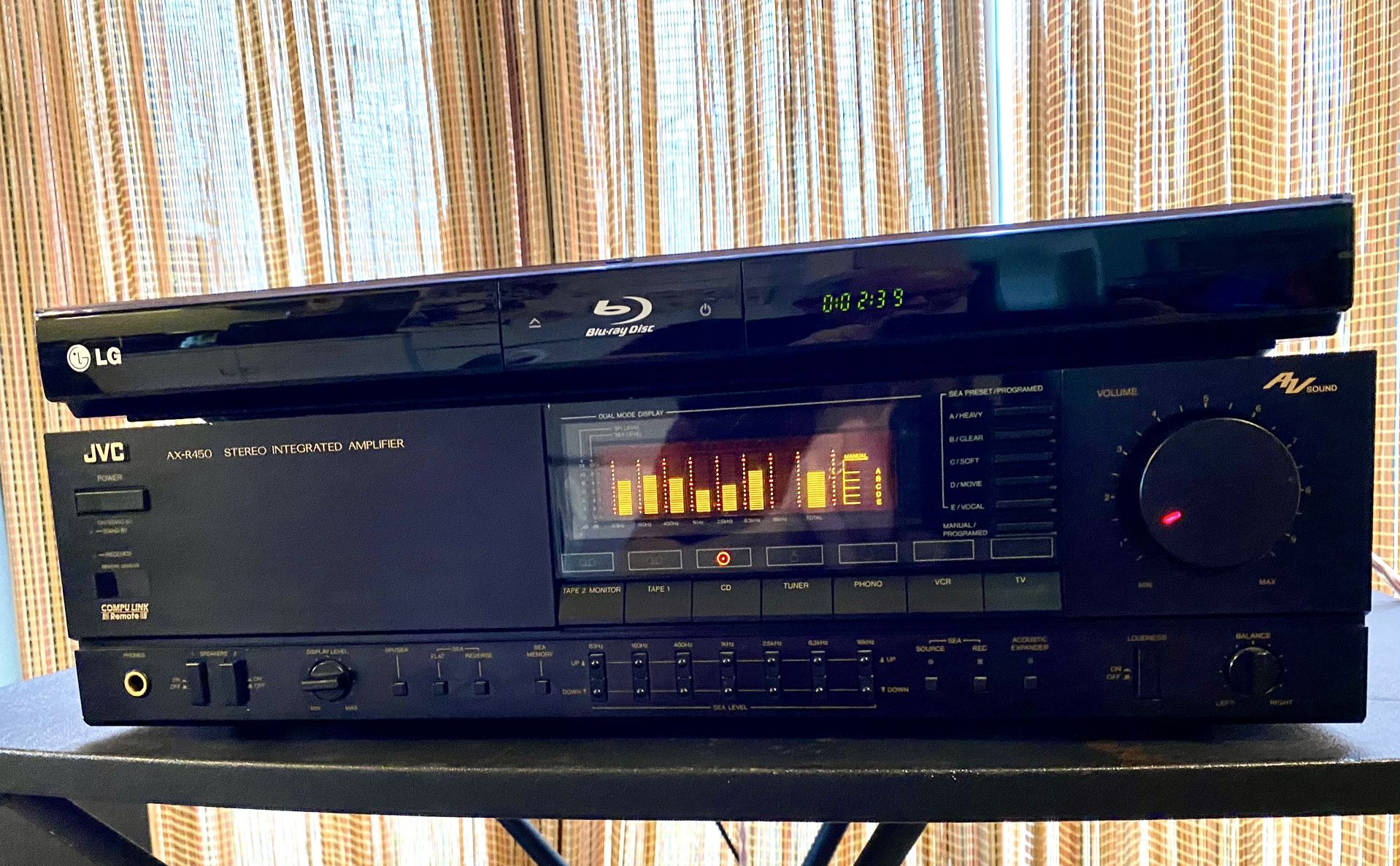 VINTAGE JVC AX-R450 INT. AMP/RECEIVER WITH A MINIMUM 120 Watts x 2 @8 ...