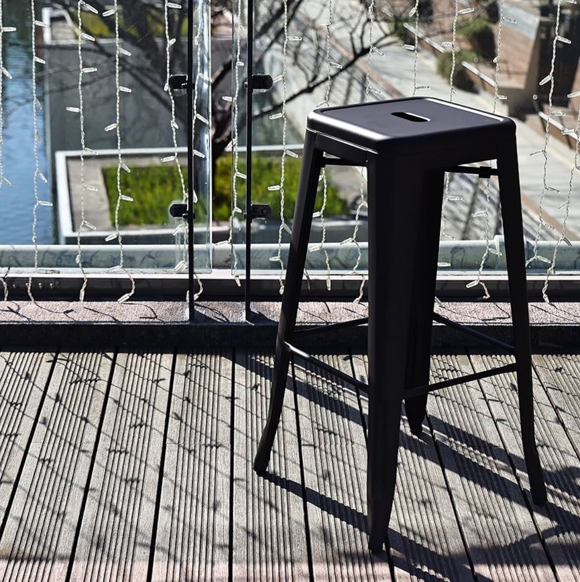 Signature 30 Inches Metal Bar Stools High Backless Stools Indoor ...