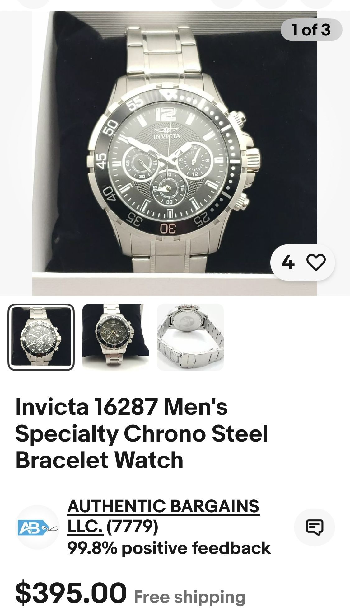 Invicta 16287 Men’s Chrono Steel Watch for Sale in Buena Park, CA - OfferUp