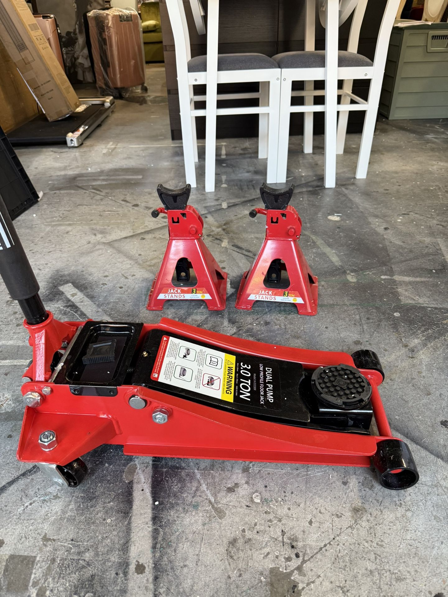 Brand new Floor Jack 3 Ton Capacity Fast Lift Service Jack Steel Heavy ...