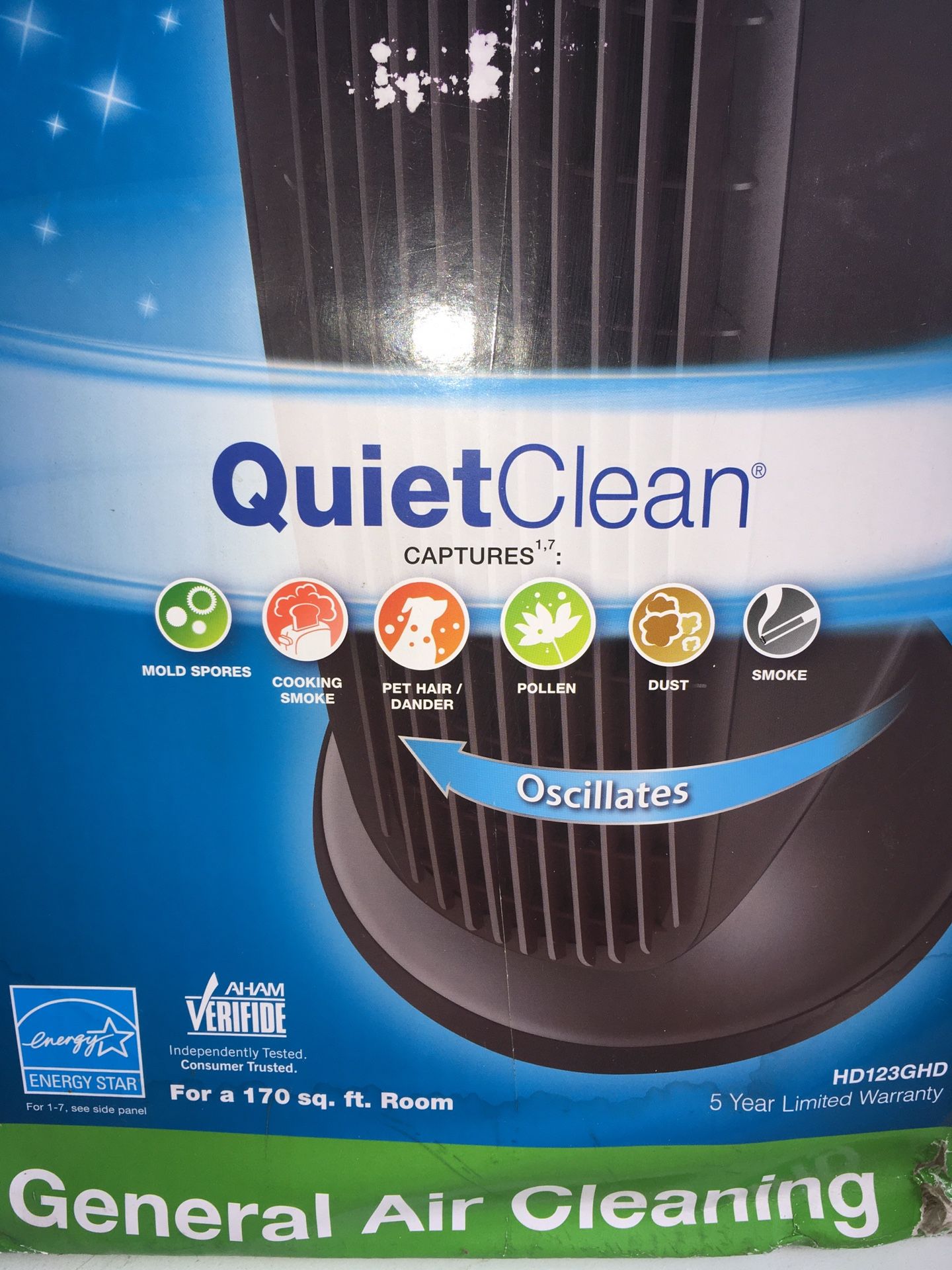 Brand New In Box Honeywell Quietclean Air Purifier HD123GHD with brand new filter a brand new carbon filter and an extra brand new carbon filter for