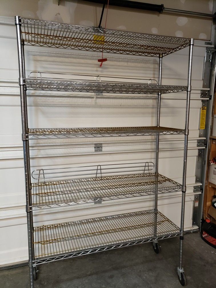 Heavy Duty 5 Shelf Storage Rack On Wheels for Sale in Seattle, WA - OfferUp