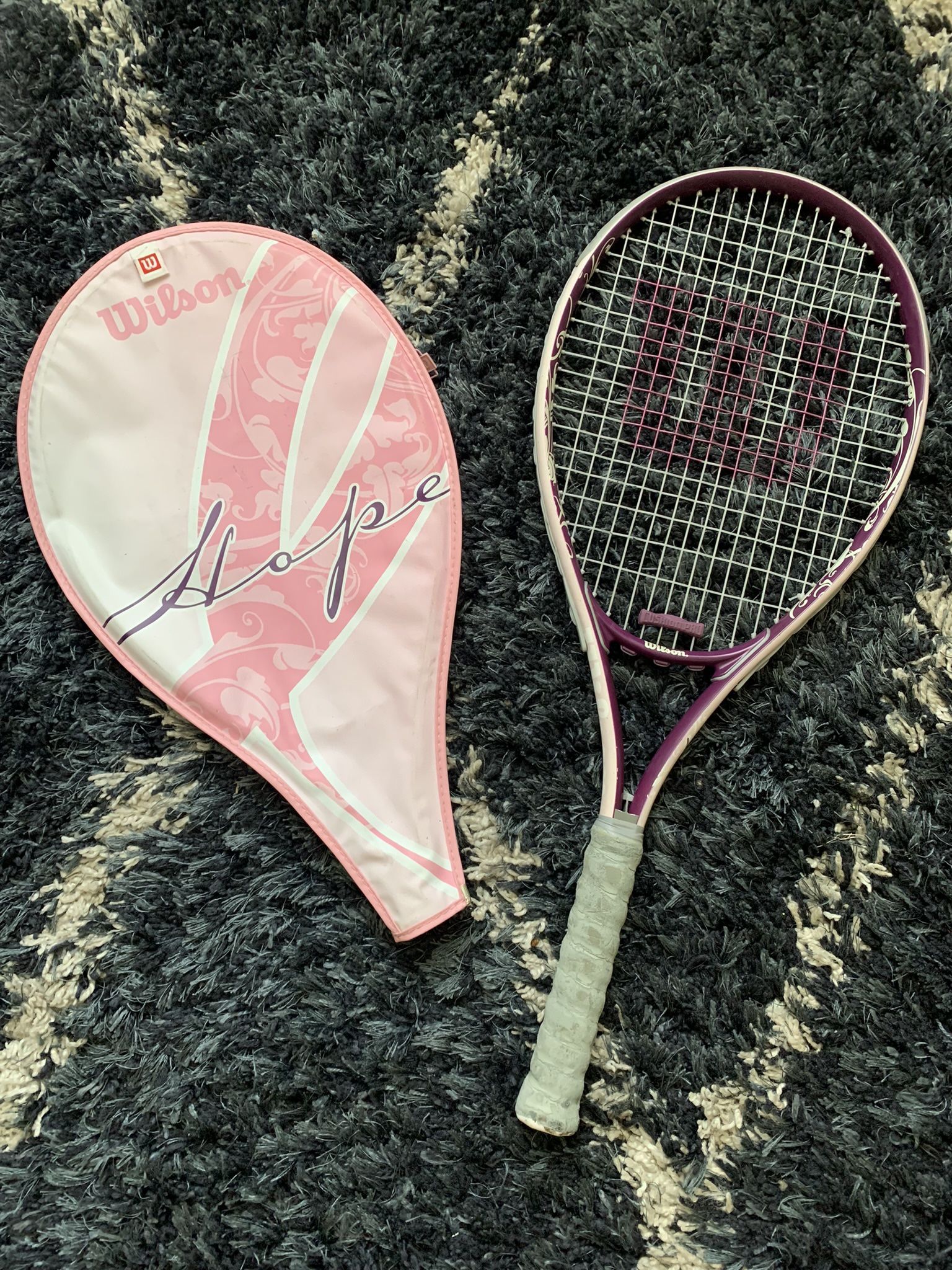 wilson hope pink and purple tennis racquet 4 with cover for Sale in ...