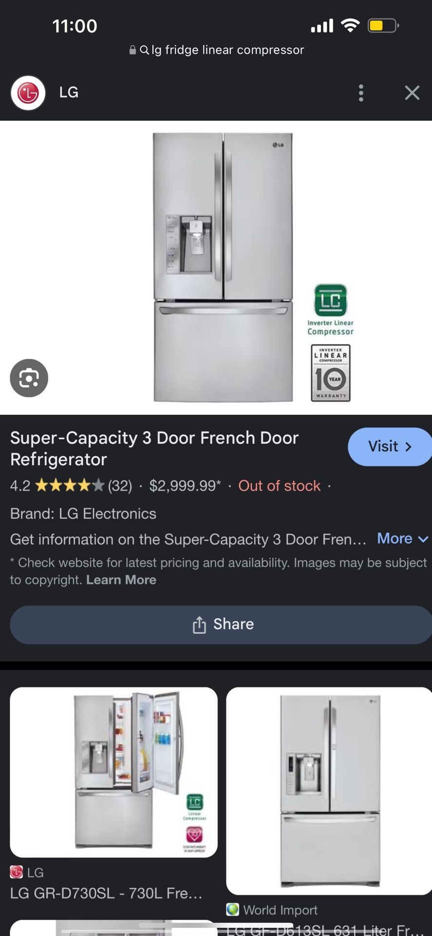 Lg Linear Compressor Fridge for Sale in Carrollton, TX - OfferUp