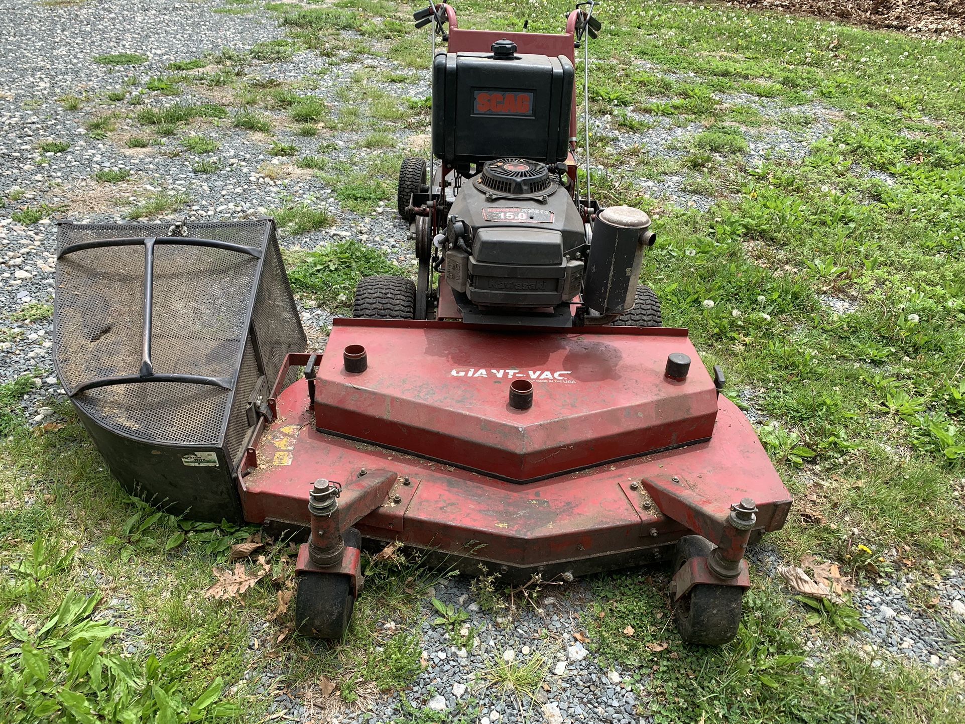 Giant Vac/Scag 48” Mower With Bagger And Skateboard for Sale in ...