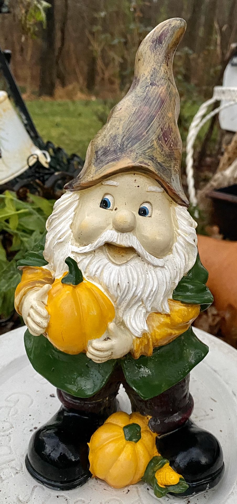 9 Inch Tall Wood Gnome Figurine Garden Porch Greeter Home Decoration ...