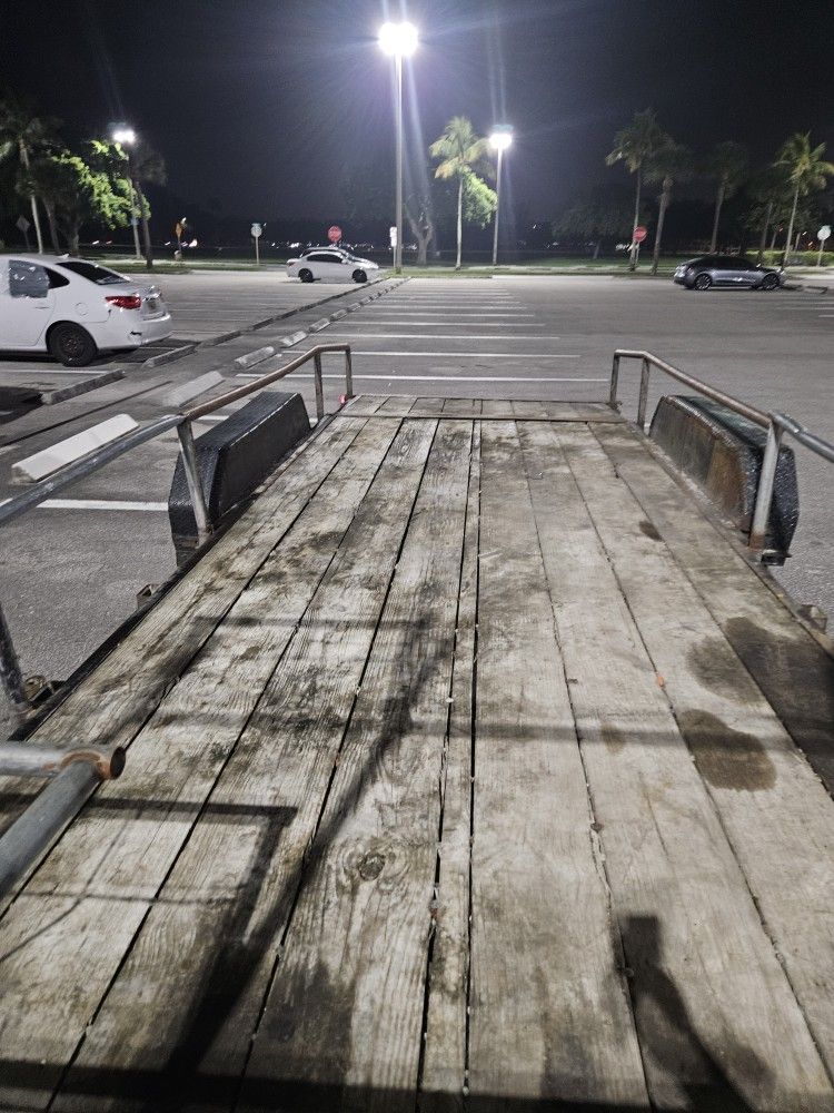 utility Trailer heavy Duty equipment double axel Tandem with brakes 6.5 ...