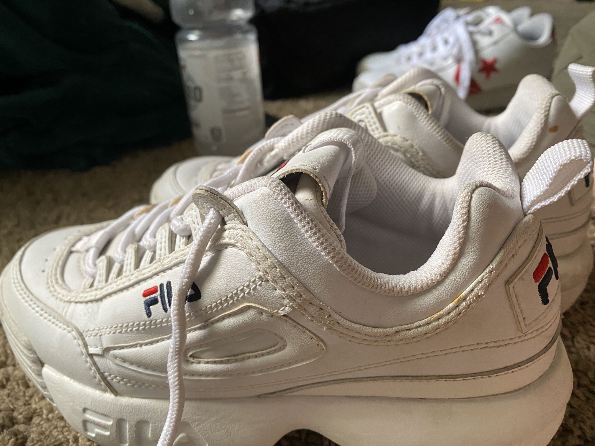 chunky 90s original fila sneakers all white size 5 for Sale in San ...