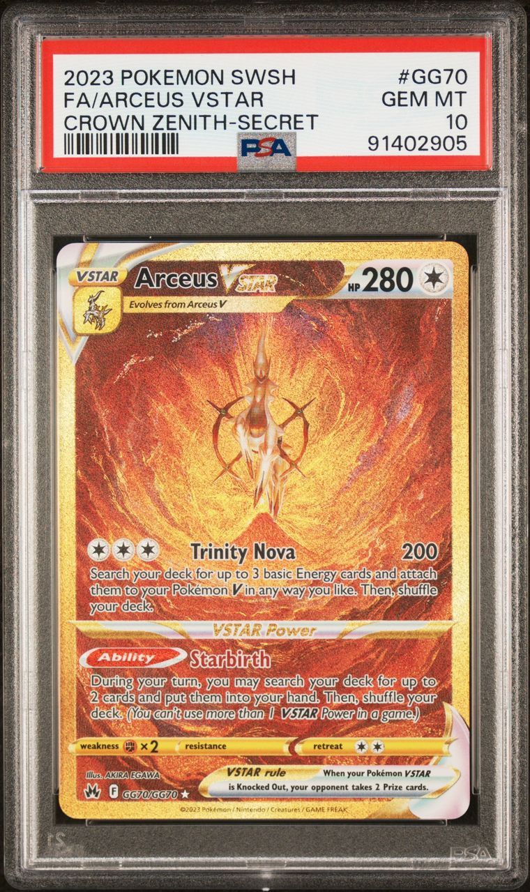 PSA 10 Arceus Vstar Gold Secret Rare GG70/GG70 Crown Zenith Pokemon TCG for Sale in Costa Mesa ...