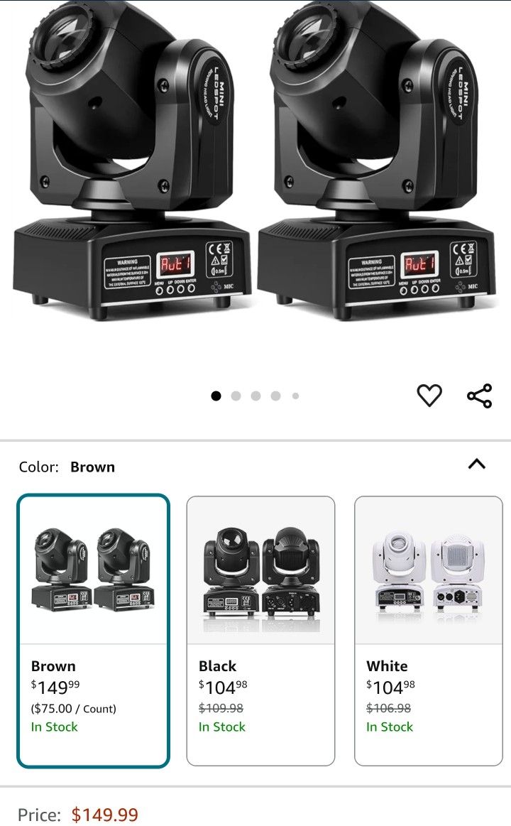 U`King Stage Lights Moving Head Lights 8 Gobos 8 Colors 11 Channels 25W ...