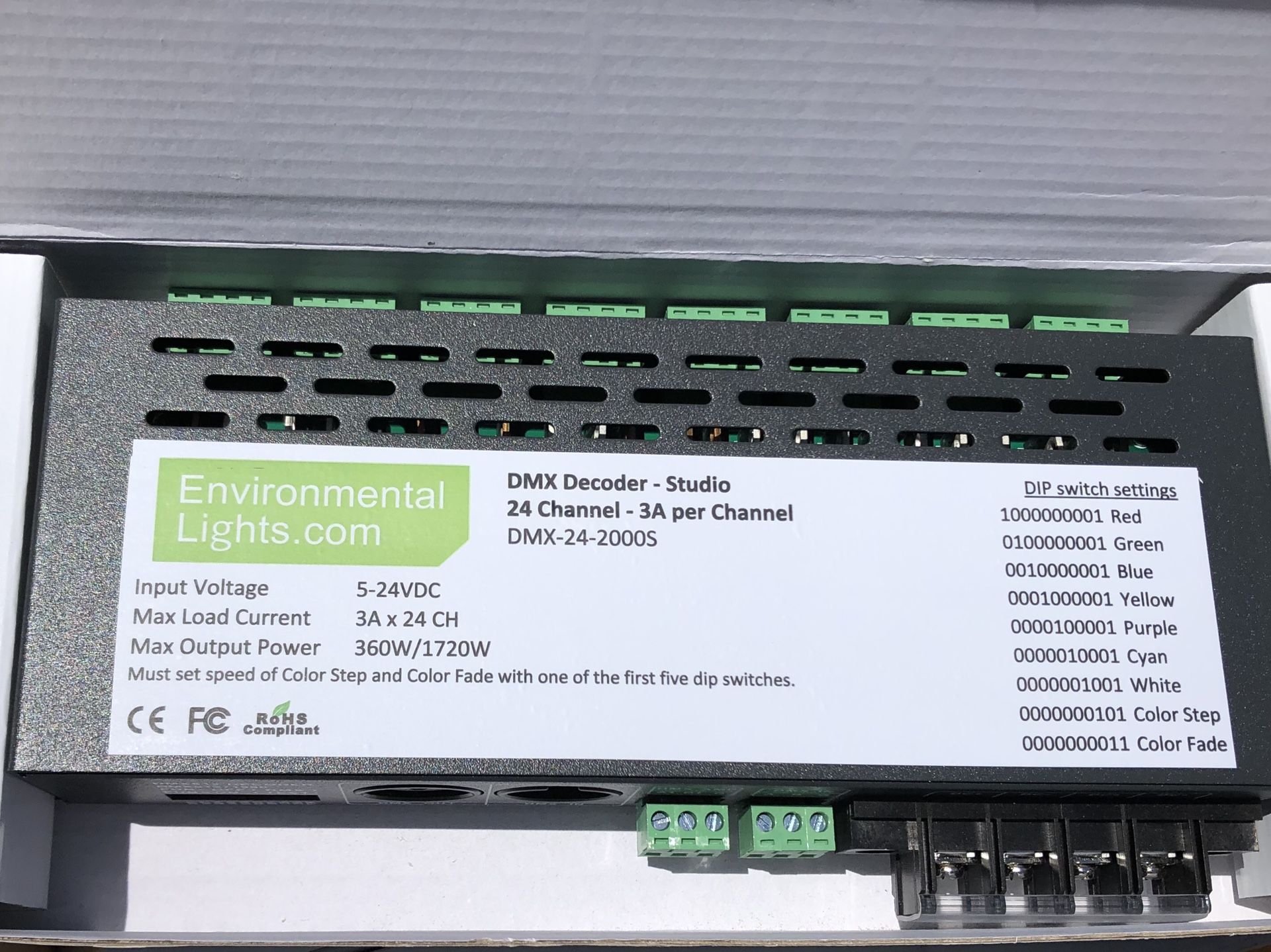 Environmental Lights DMX-24-2000S DMX Decoder-Studio 24 Channel 3A per ...