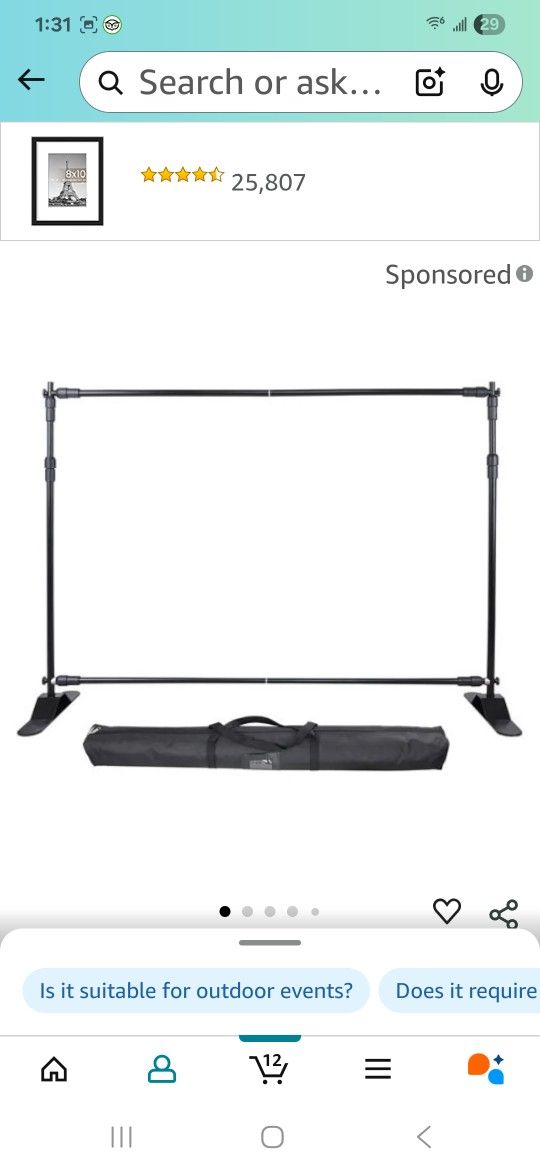 8'x 8' Exhibition Jumbo Banner Backdrop Stand Telescopic Portable with ...