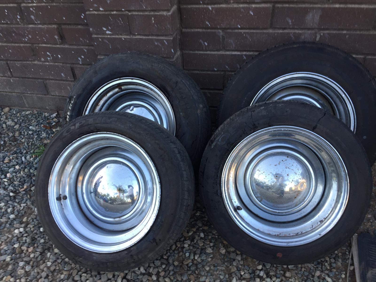 6 lug 15 inch chrome rims 15” 6lug steel wheels c10 Chevy gmc 3100 ...
