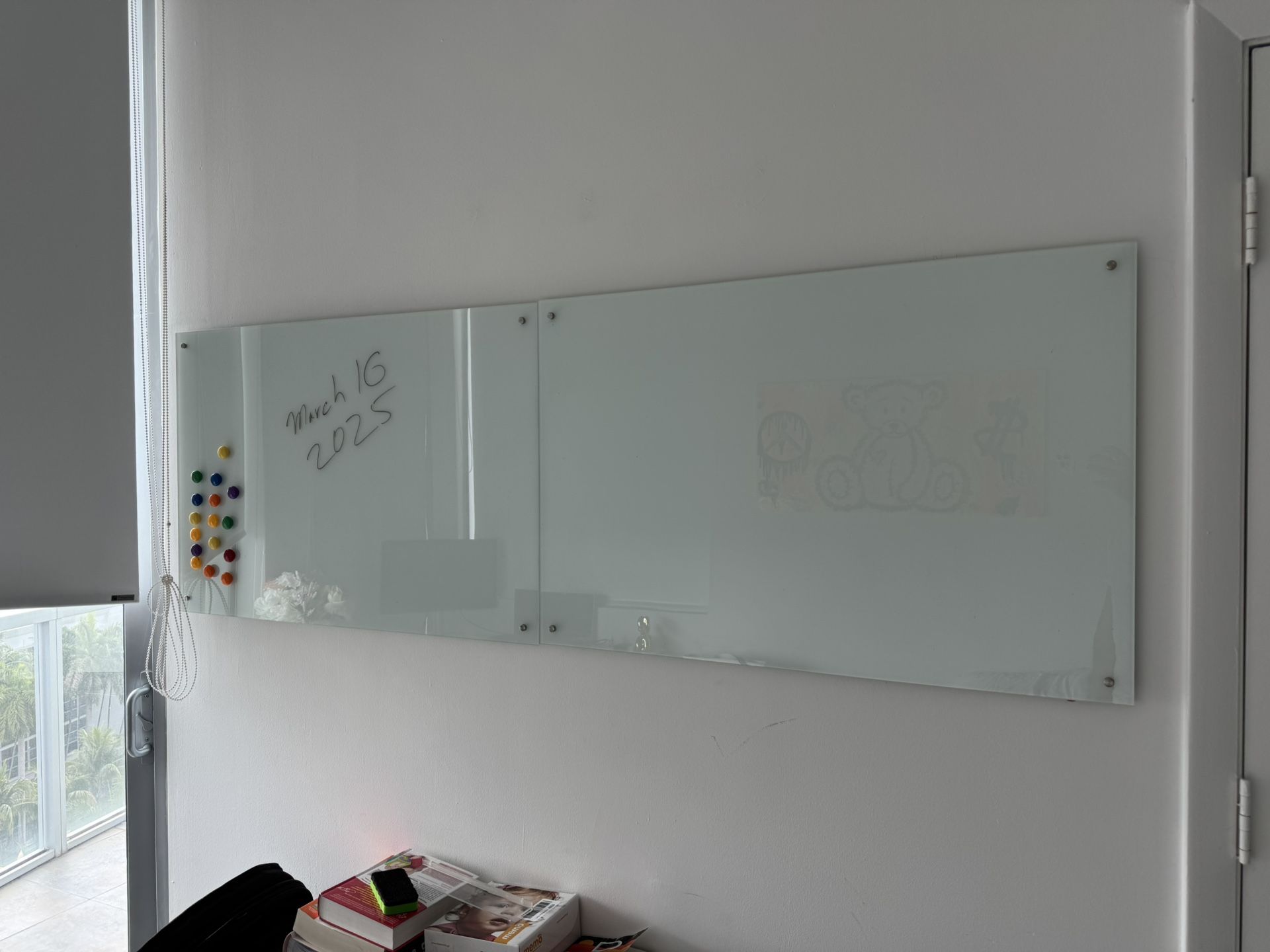 H-Qprobd Glass White Board for Wall Dry Erase Board 36" x 24" (2pcs) Magnetic Presentation ...