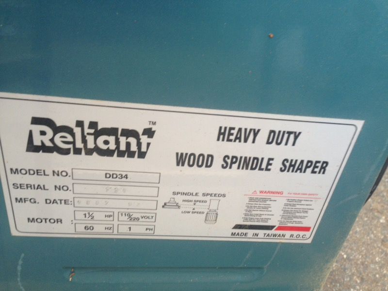 Reliant Heavy Duty Wood Spindle Shaper for Sale in White Marsh, MD ...