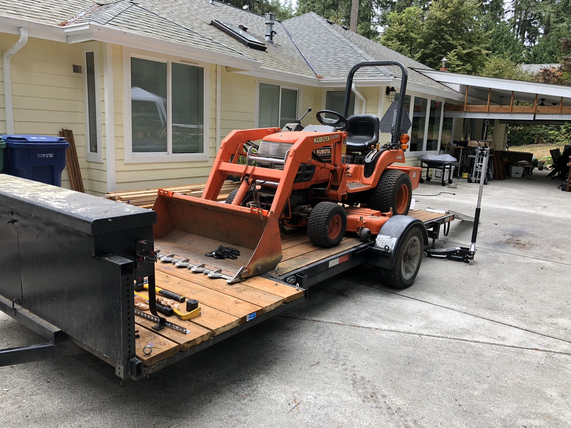 16’ Split deck tilt flatbed trailer for ATV, UTV or small tractor for ...