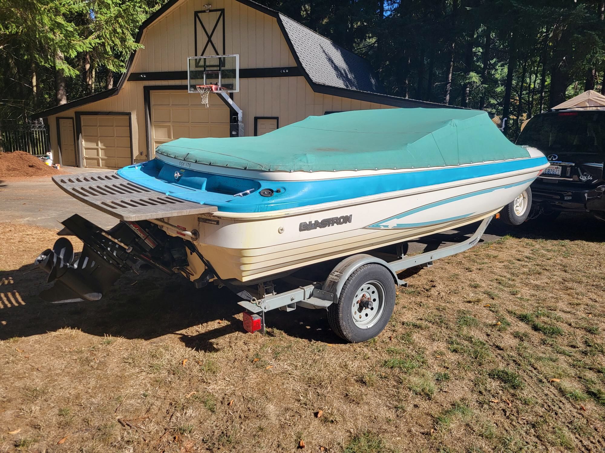 1994 Glastron 17.5' Open Bow Runabout with Teak Swim step. Includes ...