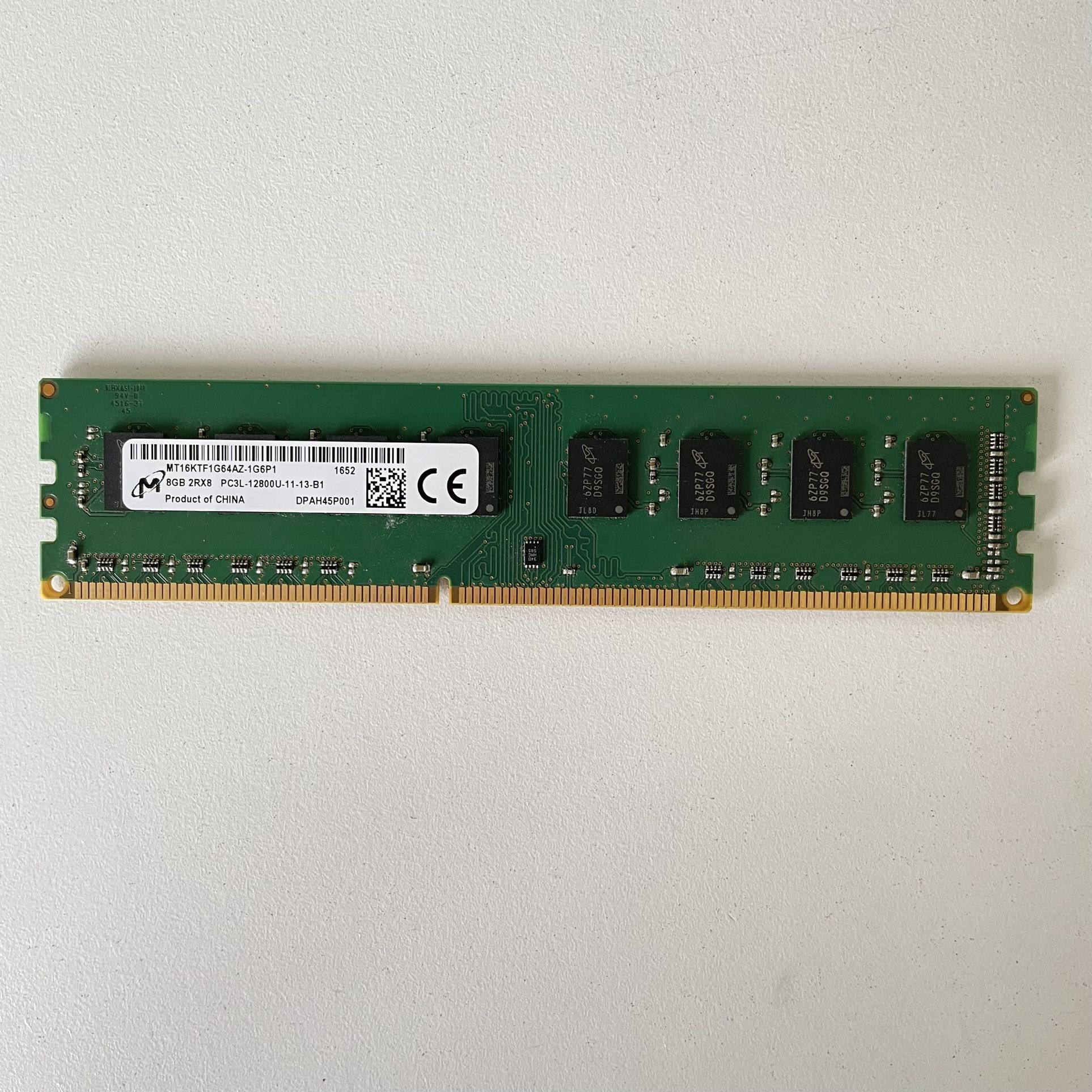 Micron 8GB PC3-12800 Desktop DDR3 1600 MHz 240-Pin DIMM Memory RAM 1x ...