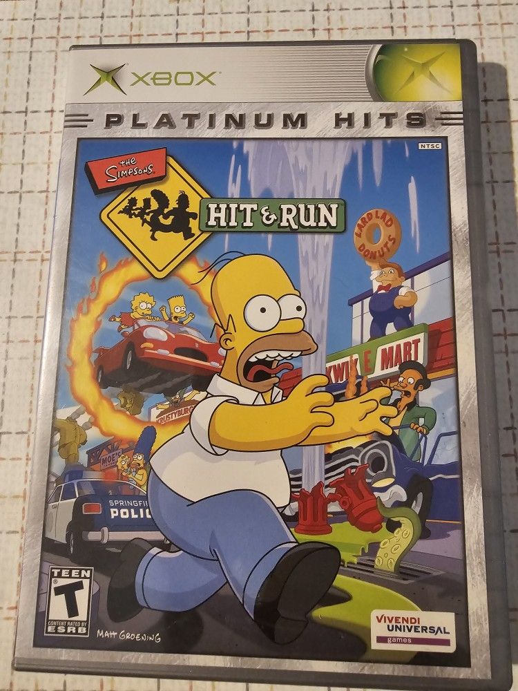 The Simpsons: Hit & Run (Microsoft Xbox, 2003) Game & Box Platinum Hits ...