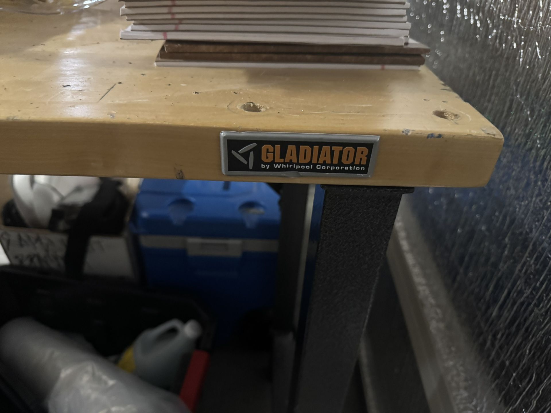 Gladiator Shop Table, Metal Legs, Wooden Top Garage Workbench for Sale ...