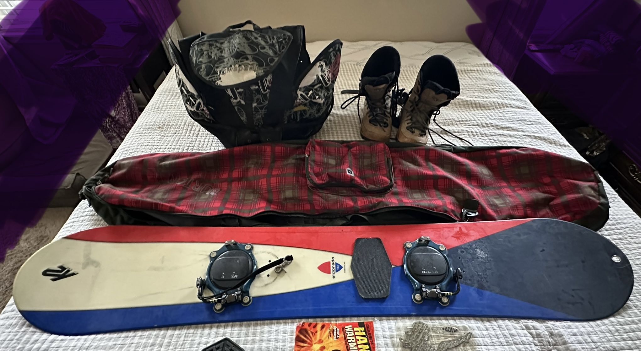 K2 eldorado Snowboard 163cm with K2 Shimano Clickers step-in bindings ...