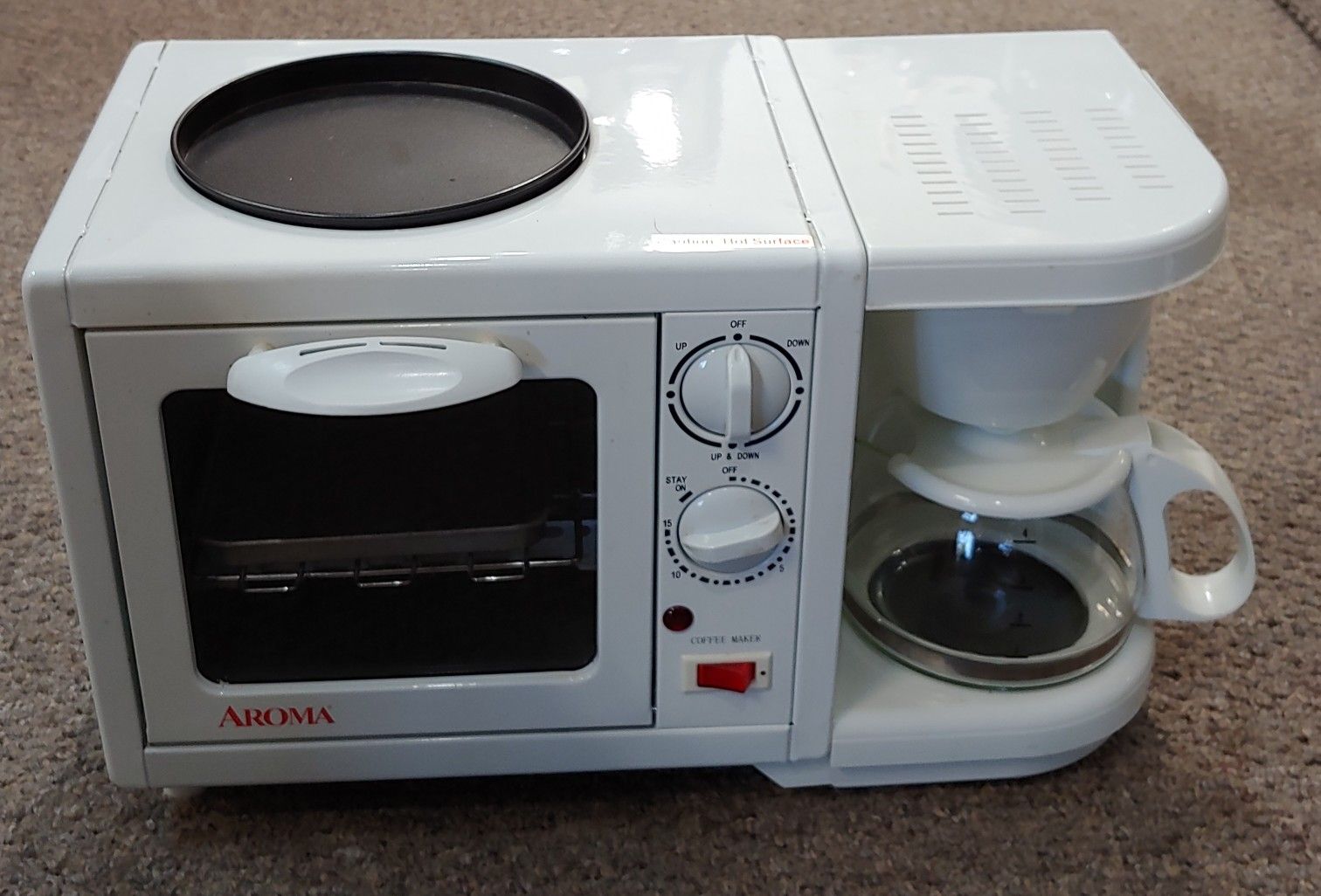 Aroma 3 In 1 Toaster Oven + Coffee Maker Griddle Machine for Sale in ...