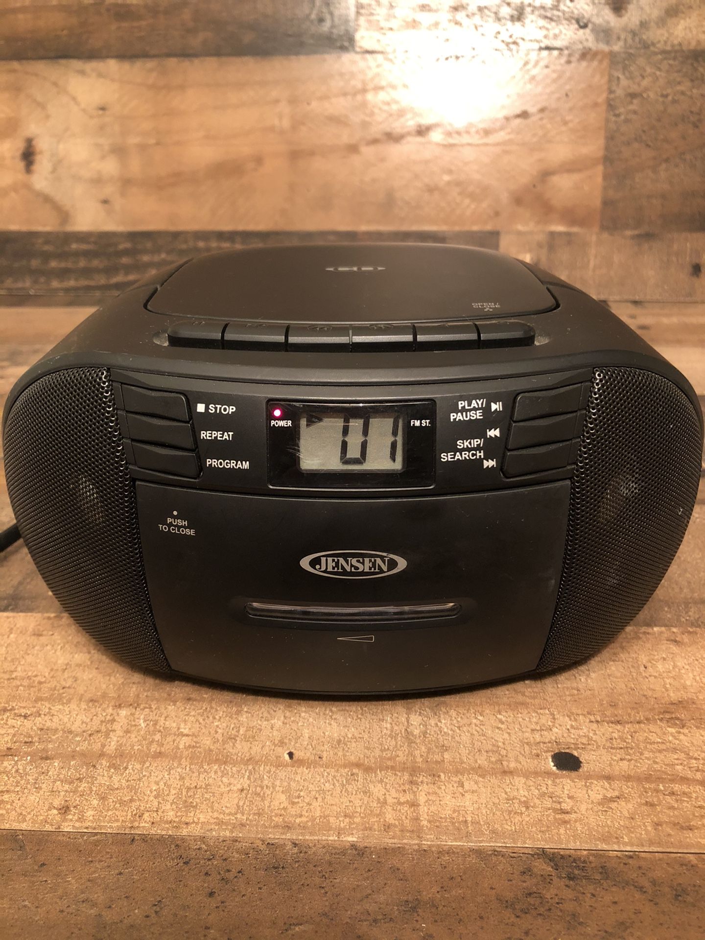 JENSEN CD-545 Portable Cassette Recorder Stereo Boombox CD Player AM/FM ...