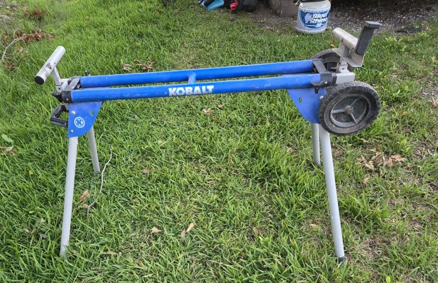 Kobalt Steel Adjustable Rolling Miter Saw Stand Tools Machinery