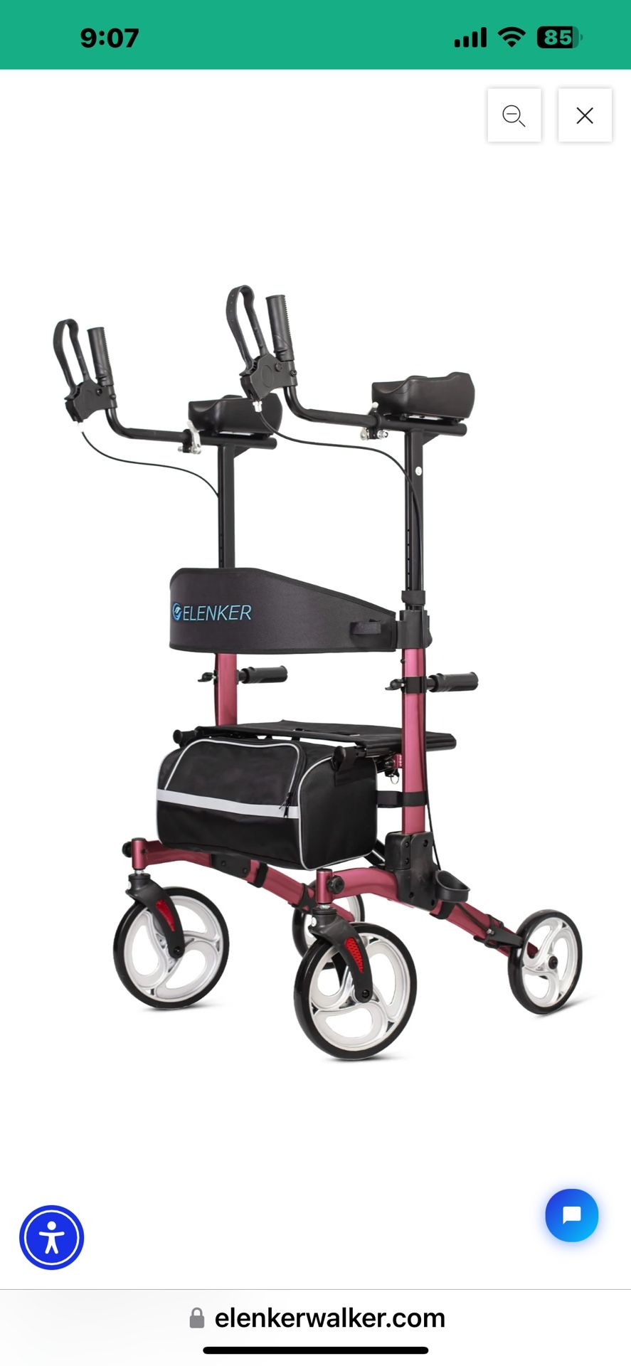 Extremely Clean Upright Walker With 10” Wheels Red Like New for Sale in ...