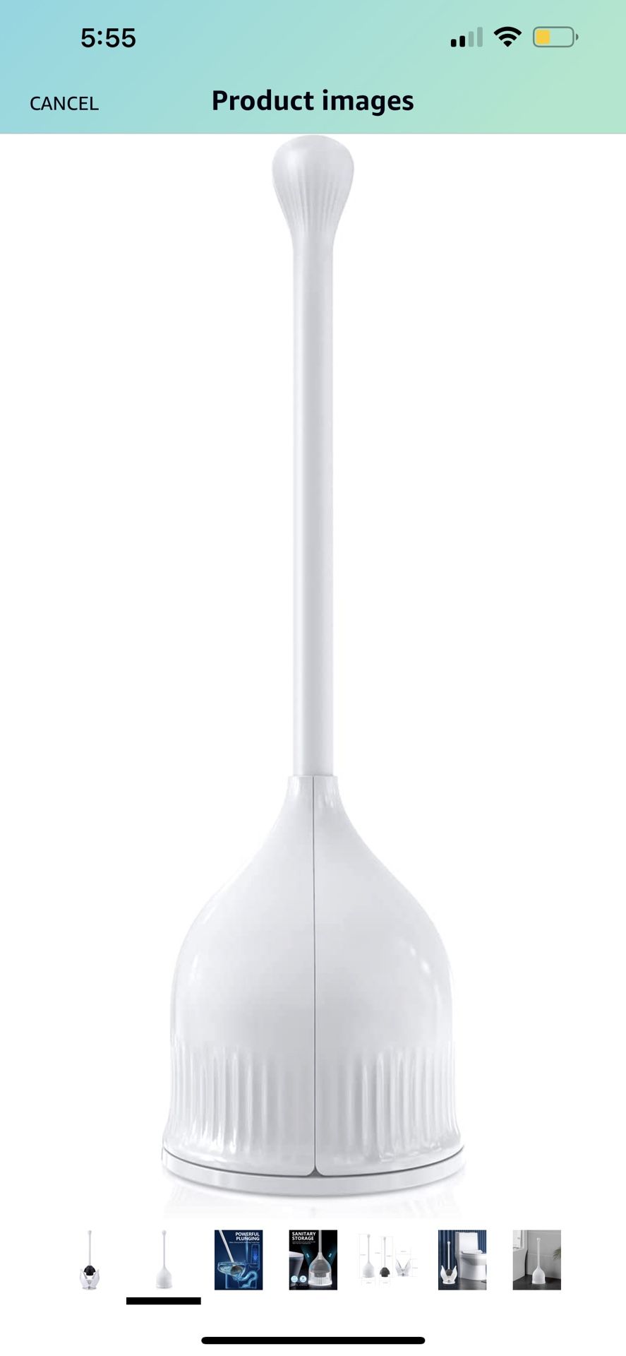 Toilet Plunger with Holder, Long Handle Plungers for Bathroom, Hide ...