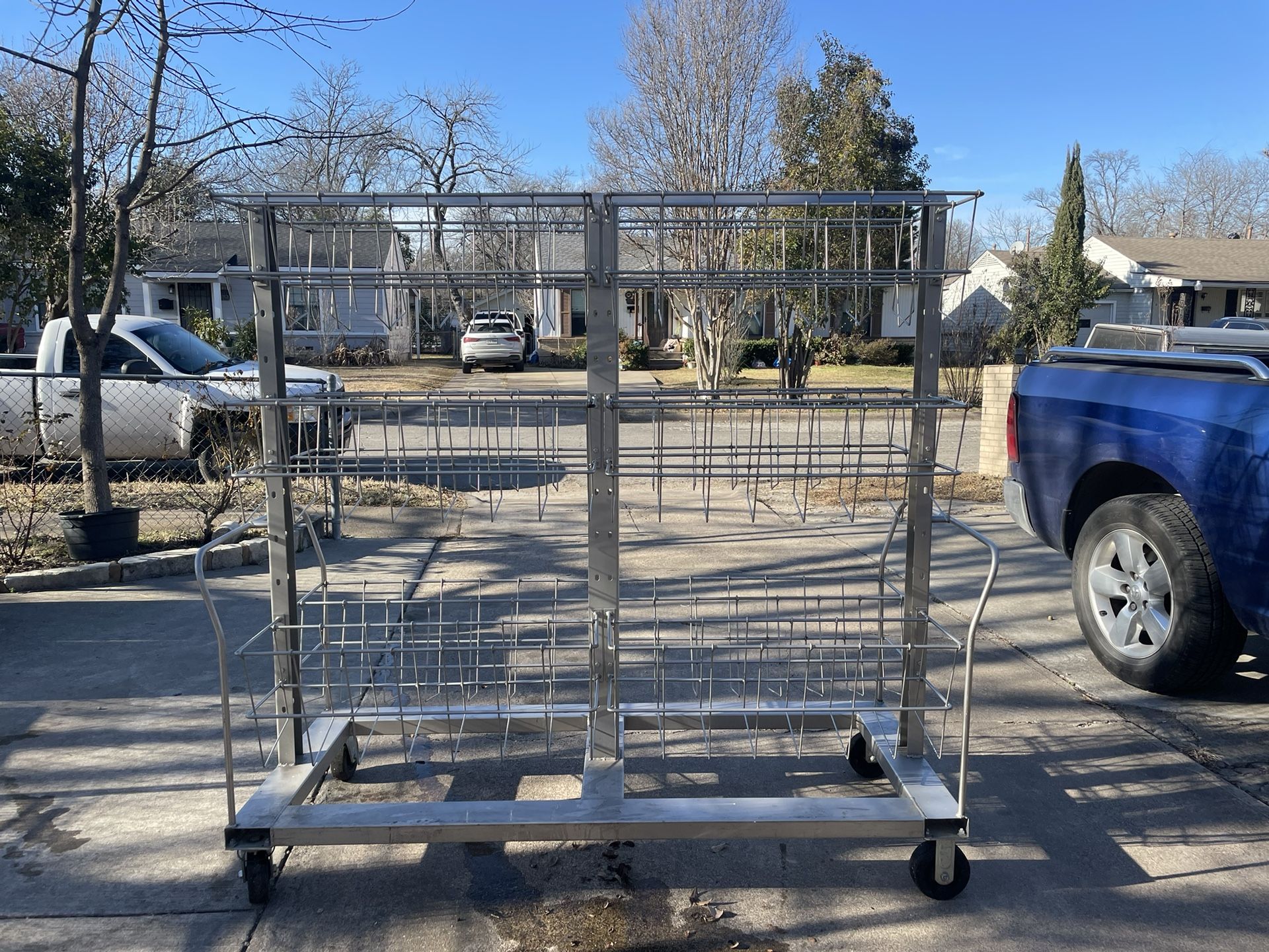 Mobile Double-Sided Wire Display Rack on Caster for Sale in Dallas, TX ...