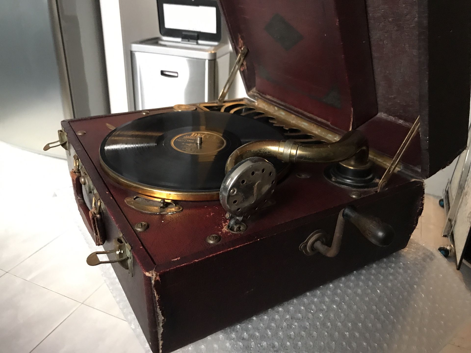 Antique Gramophone Phonograph Silvertone Super Deluxe “10” 78 Speed ...