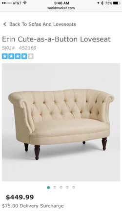 World market cute as a button loveseat store