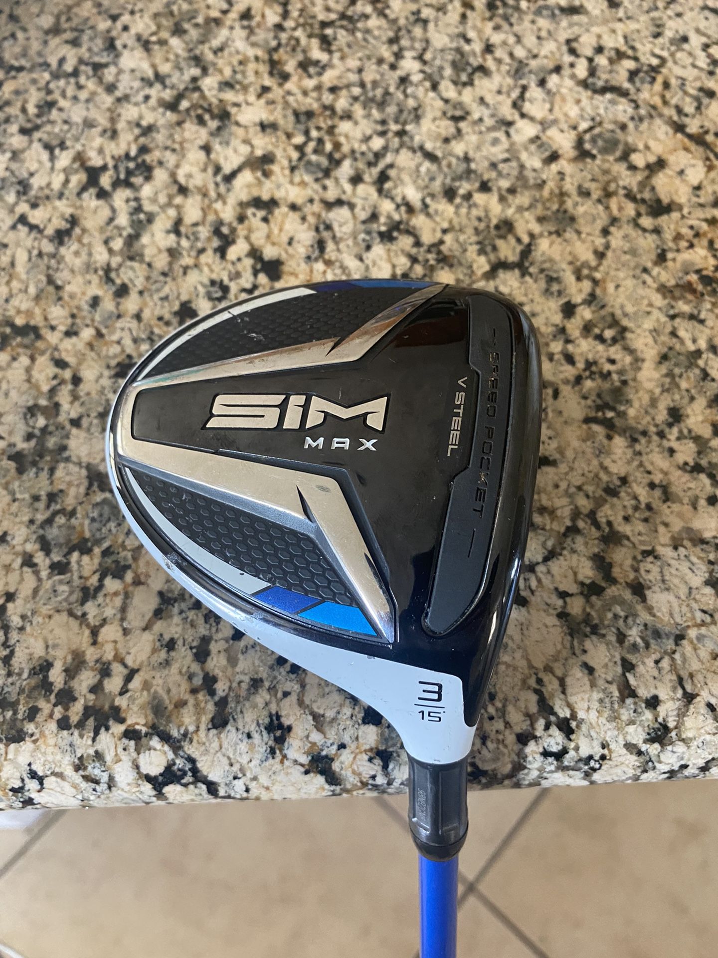 TAYLORMADE SIM MAX GOLF FAIRWAY WOOD 15* #3 W TOUR ISSUE GRAFALLOY BLUE ...