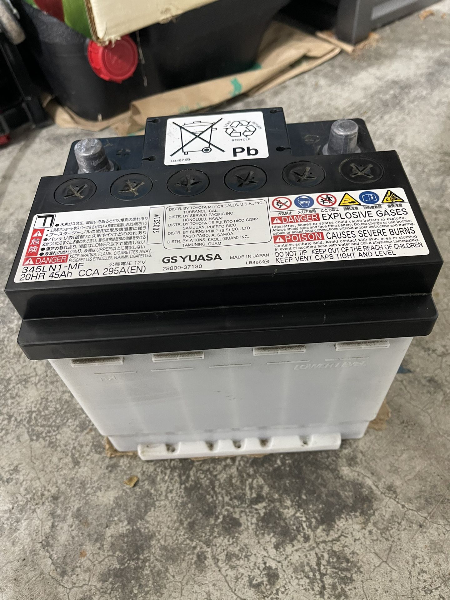 TOYOTA Prius Prime 2021 GS YUASA BATTERY 12V 45Ah 260A 345LN1MF X00 for ...