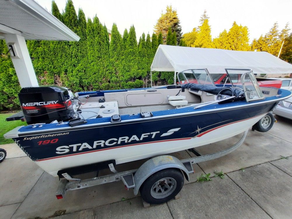 1998 Starcraft Superfisherman 190 Aluminum Boat & Trailer for Sale in ...