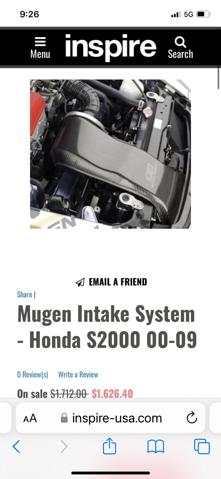 Real Authentic Mugen Intake Cover for Sale in Carson, CA - OfferUp