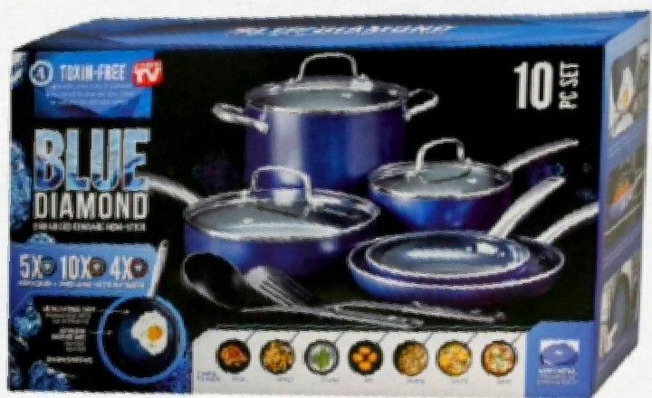 Blue Diamond 10 Pc Cookware Set - Blue for Sale in Tacoma, WA - OfferUp