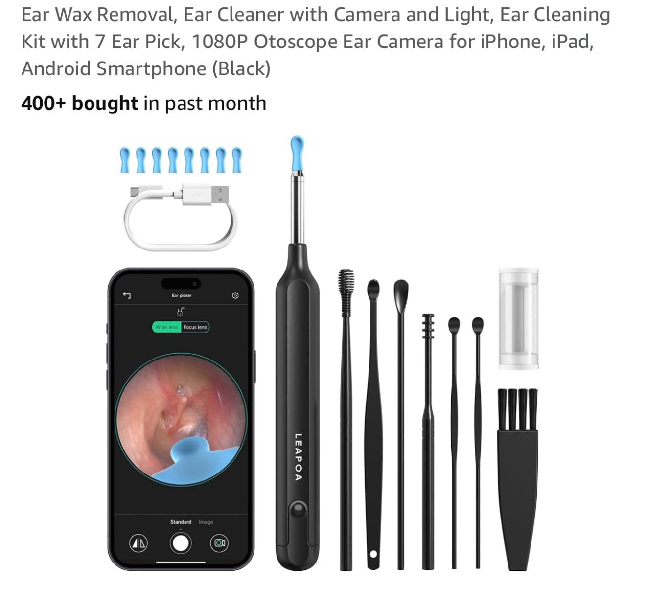 Ear Wax Removal Tool Camera, Ear Cleaner with Camera, Ear Cleaning Kit ...