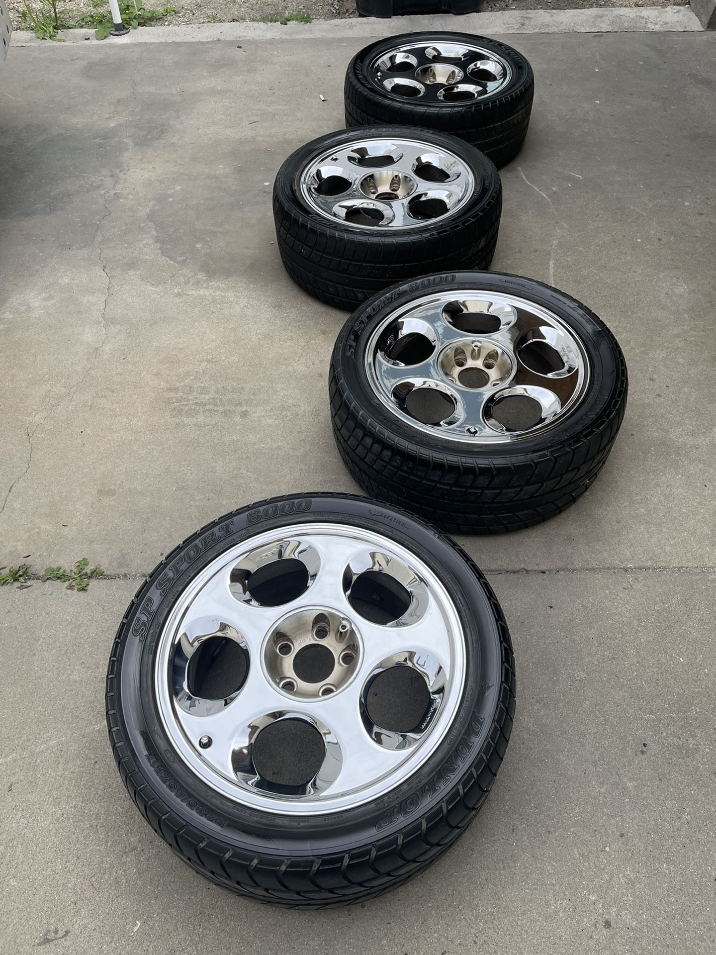 AZEV wheels & tires type B 17x7.5 Chrome for Sale in Norwalk, CA - OfferUp