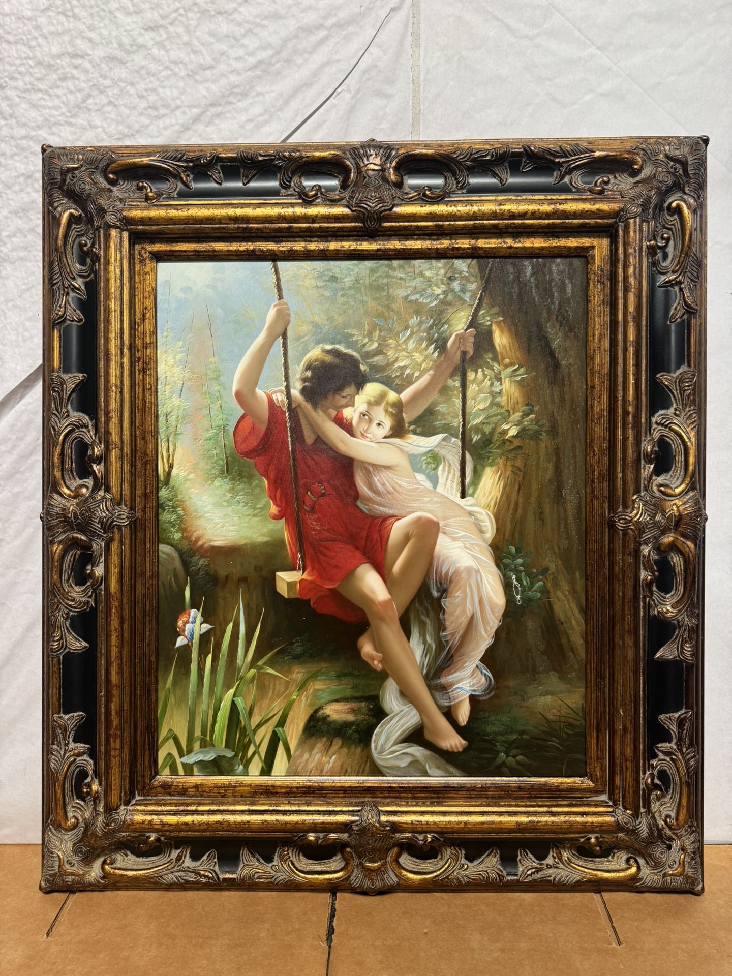 Oil Painting Pierre Auguste Cot "Spring Time" Lovers on the Swing ...