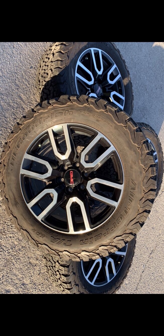 Like New 20” GMC / Chevy AT4 Rims and BFGOODRICH All Terrian Ko2 tires ...